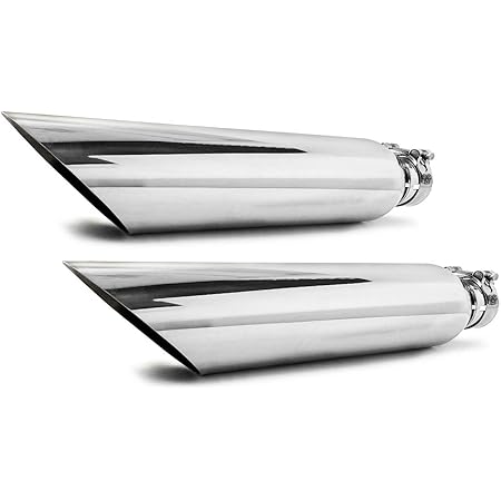 Amazon.com: Pair of Stainless Steel Exhaust Tips 2.5 Inlet 18" Long 4 ...