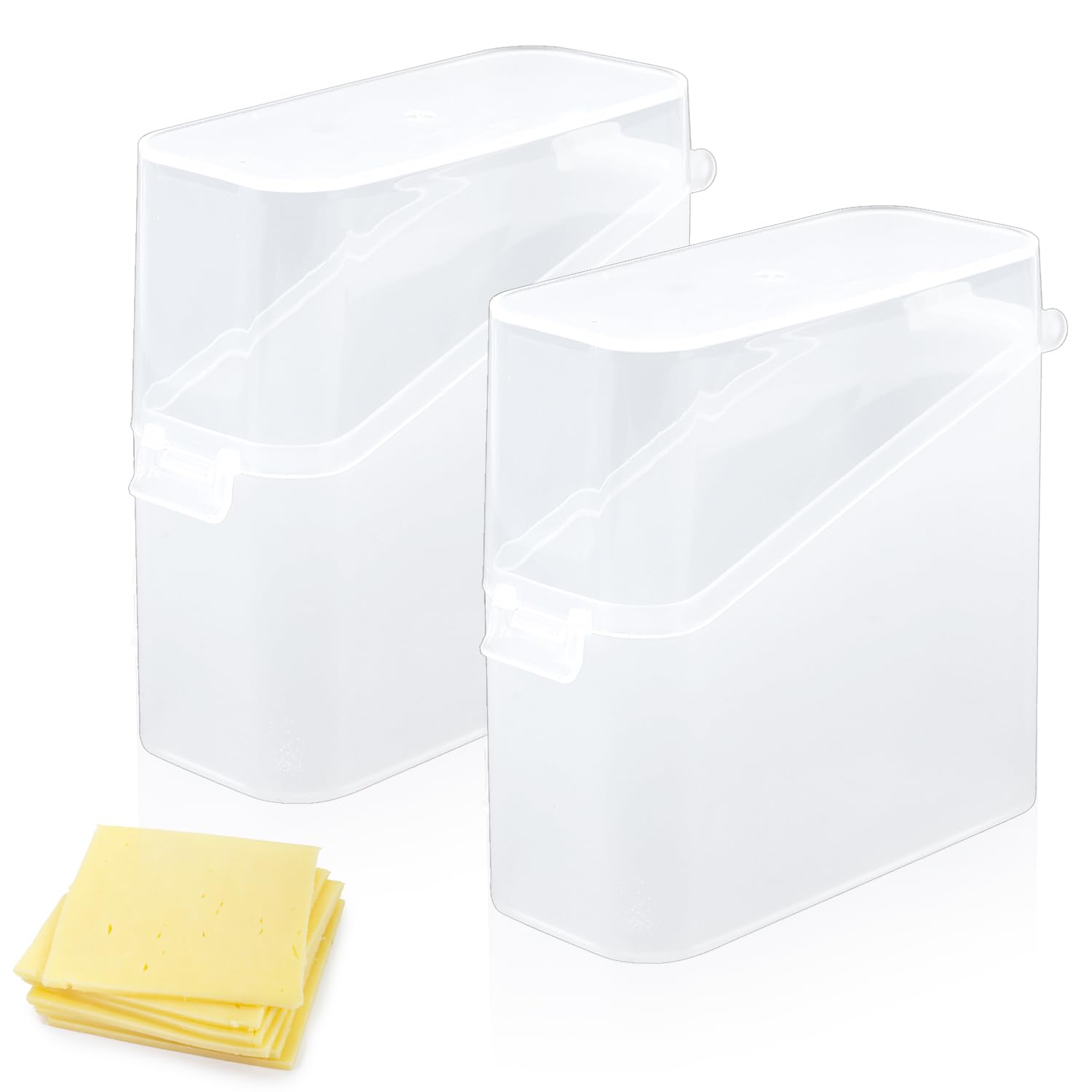 Amazon.com: PEUTIER 2pcs Cheese Storage Containers, Plastic Cheese ...