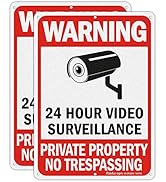2-Pack Video Surveillance Sign, 10 x 10 Rust Free .040 Aluminum ...