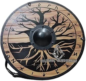 Amazon.com: Medieval Wooden 24" Tree Design Shield Battle Ready Viking ...