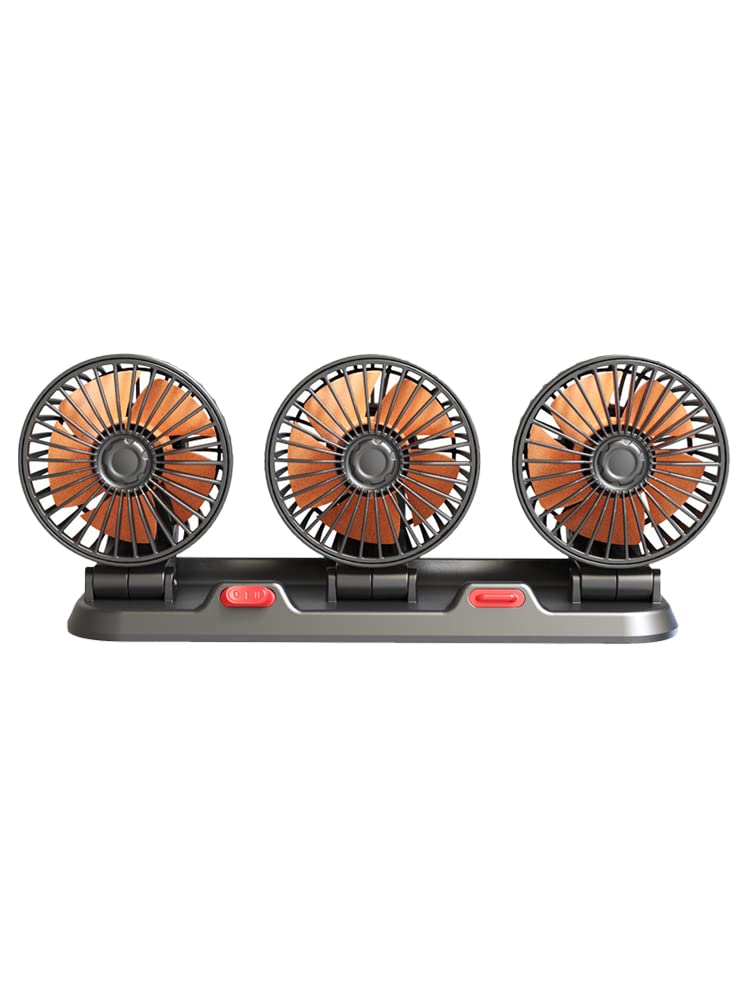 Amazon.com: MASO 360° Adjustable 3 Head Automotive Electric Fan USB 24V ...