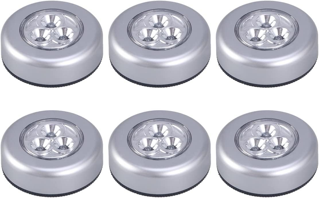 Rosarivae 6 luces LED adhesivas a pilas, inalámbricas, con 3 LED ...