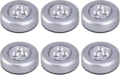 Rosarivae 6 luces LED adhesivas a pilas, inalámbricas, con 3 LED ...