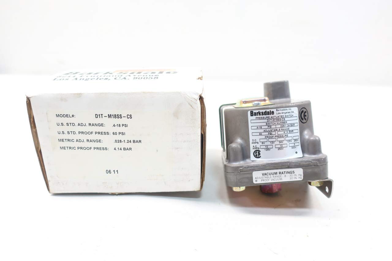Amazon.com: BARKSDALE D1T-M18SS-CS Pressure Switch 60PSI 300V-AC ...