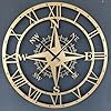Amazon.com: Vivazle Compass Metal Wall Clock – Vintage Nautical Design ...