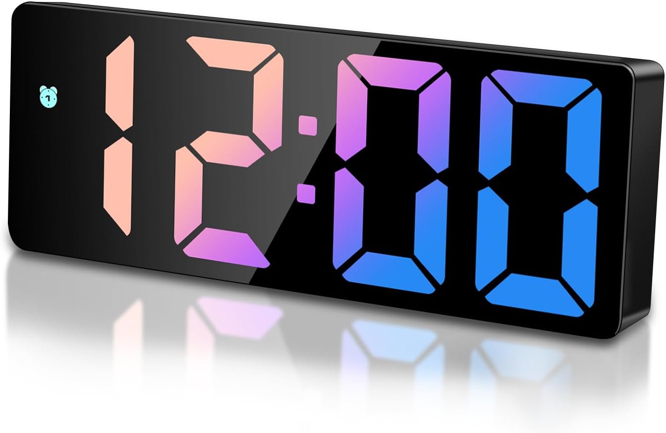 Sarsumir Digital Alarm Clock, LED Digital Alarm Clock with Time, Date ...