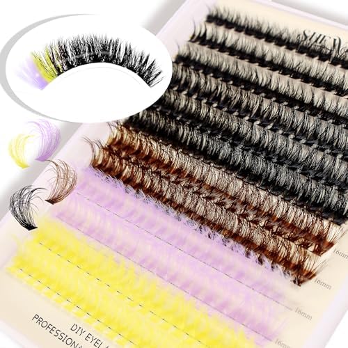 Amazon.com: Brown Lashes Clusters Natural Eyelash Clusters Invisible ...