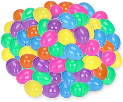 Luclay 50pcs Eater Eggs Colourful Fillable Plastic Easter Eggs for Egg ...