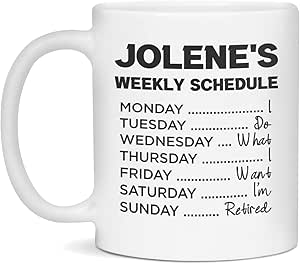 Amazon.com: Jolene weekly schedule retirement coworker employee coffee ...