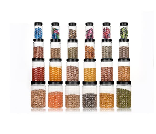 TITEN AD ENTERPRISES Crystal Design Premium Plastic Jar Kitchen Storage ...