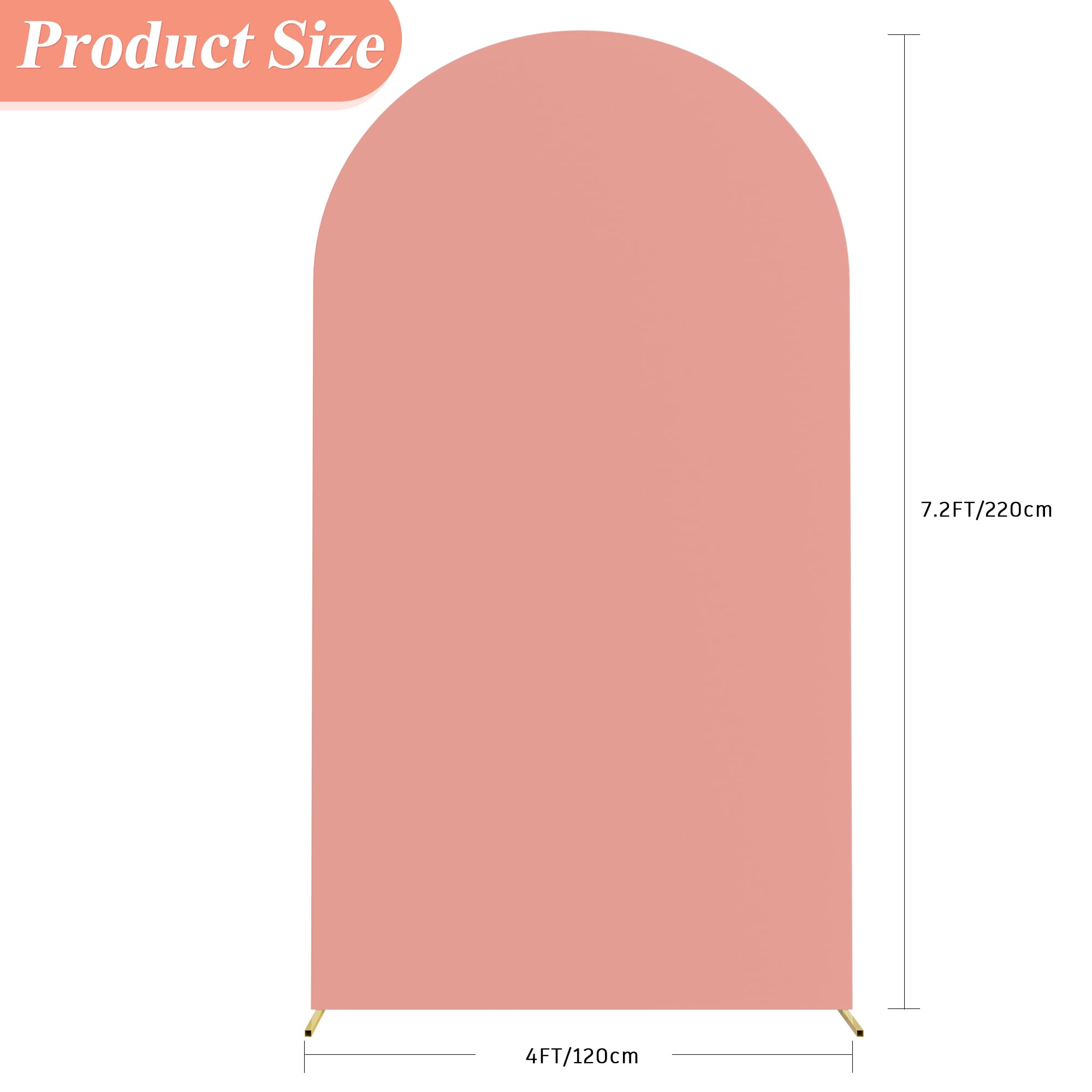 Fomcet 7.2FT Wedding Arch Cover Dusty Rose 2-Sided Spandex Fitted ...