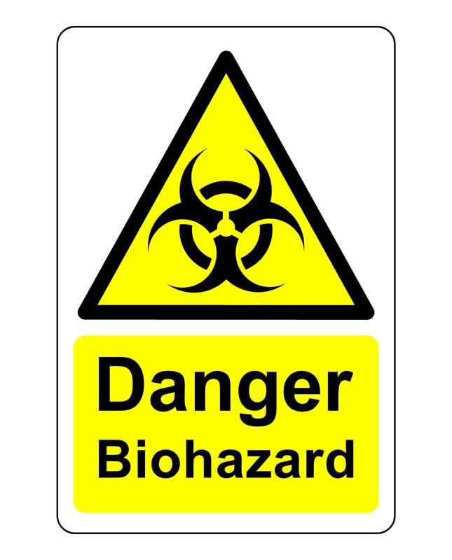 Danger Biohazard Safety sign - High tack sticker 600mm x 400mm : Amazon ...