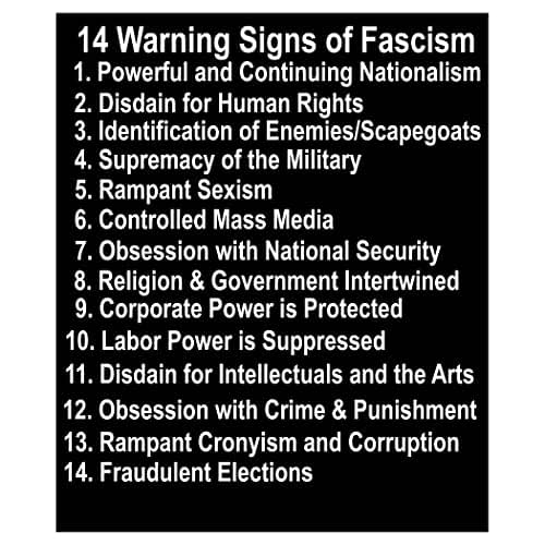 Amazon.com: 14 Warning Signs Of Fascism Anti Donald Trump Resist ...