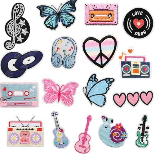 Amazon.com: Music Patches, Headphones DJ Embroidered Iron on Patch for ...
