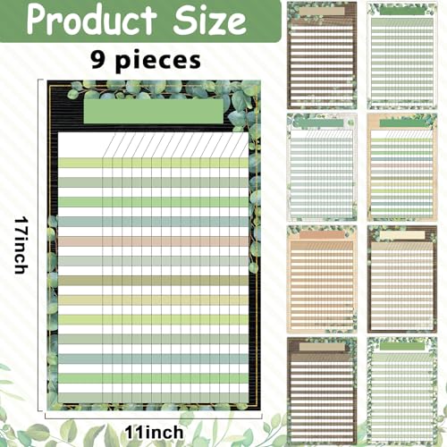 Snapklik.com : 9 PCS Simply Boho Classroom Charts Eucalyptus Classroom ...