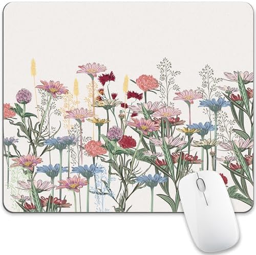 Amazon.com: Flower Mouse Pad Cute, Vintage Floral Daisy Rectangular ...