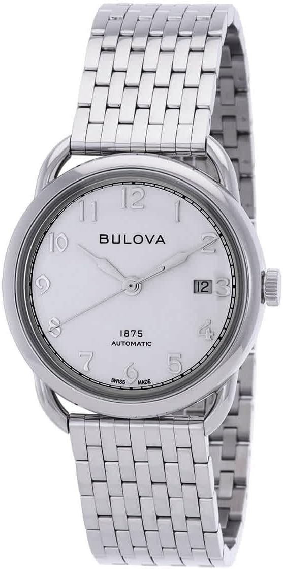 Amazon.com: Bulova Commodore Automatic Silver Dial Men's Watch 96B326 ...