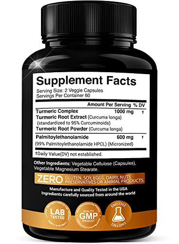 Snapklik.com : Palmitoylethanolamide 600mg + Turmeric Curcumin Complex ...