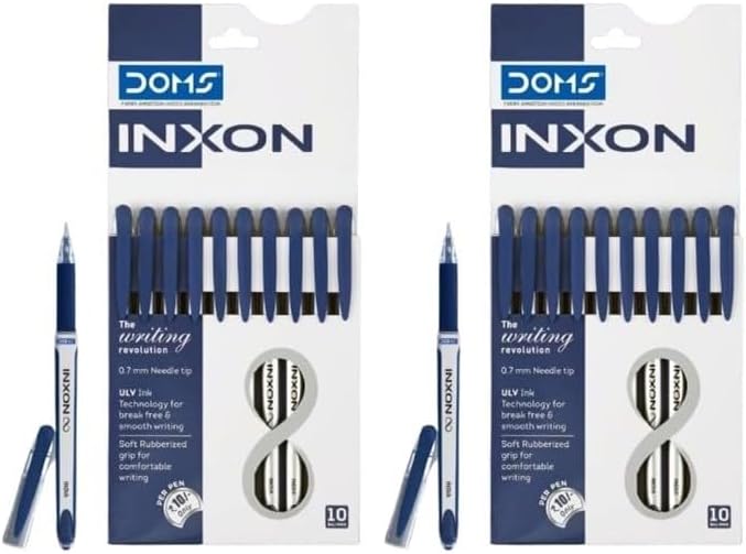 Doms INXON BALLPOINT PENS | LV INK TECHNOLOGY | 50 PCS - 38 BLUE, 8 ...
