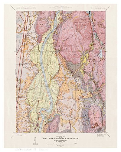 Amazon.com: Mount Toby Geologic Map 1951 Old Map Reprint - USGS Map ...
