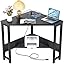 Amazon.com: Armocity Corner Small Desk with Outlets Corner Table for ...