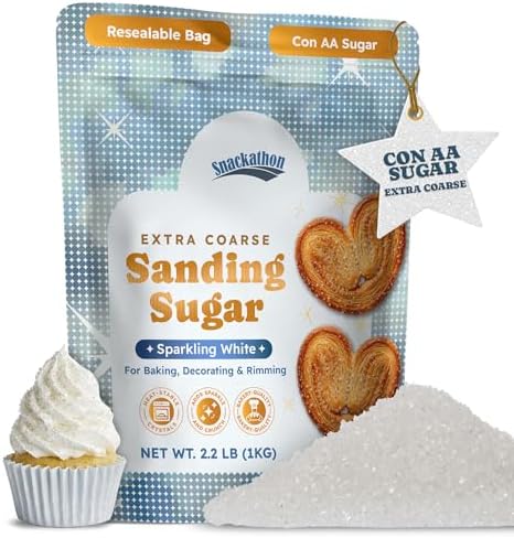 Amazon.com: Snackathon Sanding Sugar, Extra Coarse White Sparkling ...