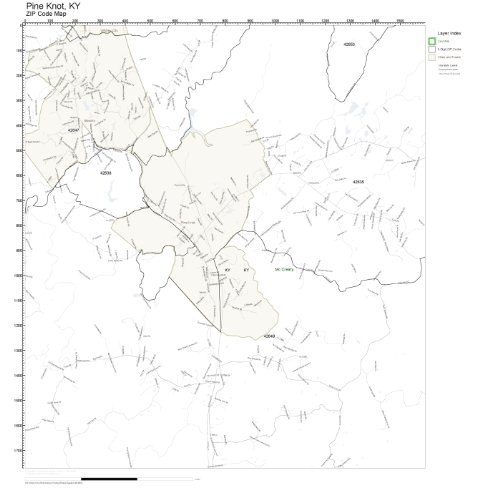 ZIP Code Wall Map of Pine Knot, KY ZIP Code Map Laminated: Amazon.com ...