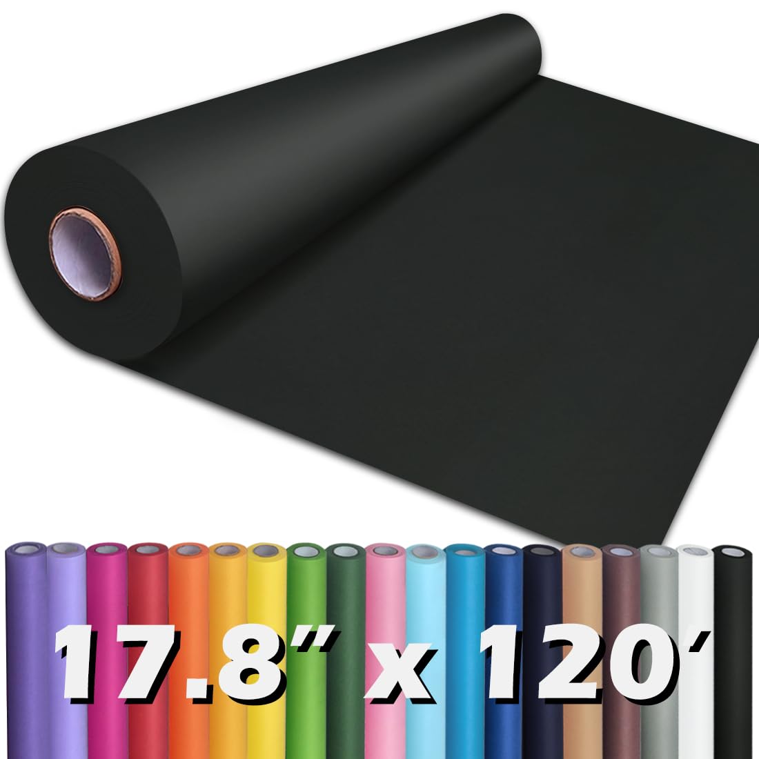 Amazon.com: PerkHomy 17.8" x 1,440" (120') Black Kraft Paper Roll for ...
