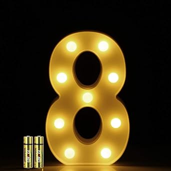 HONPHIER® LED Number Lights Marquee Decoration Light Up Numbers Night ...