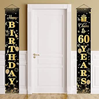 60th Birthday Banner, Door Banner Party Decorations, 60th Door Cover ...