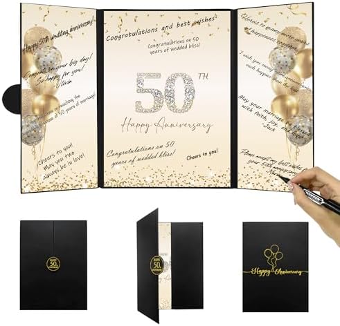 Amazon.com: Crenics Gold and White 50th Anniversary Decorations ...