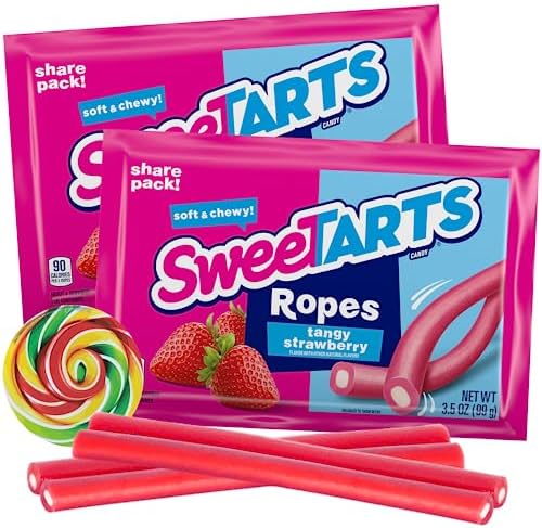 Amazon.com : Soft and Chewy Ropes, Tangy Strawberry Fruit Flavored ...