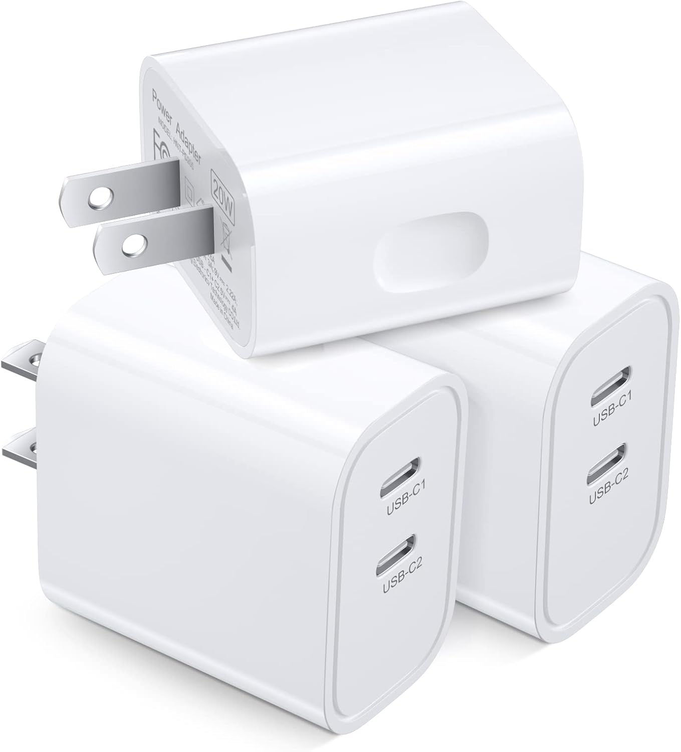 Amazon.com: USB C Fast Charger Block, Costyle 3 Pack 20W Dual Port USB ...