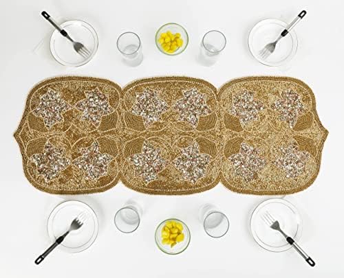 Amazon.com: Homebia Designs Elegant Decorative Beaded Table Runner ...
