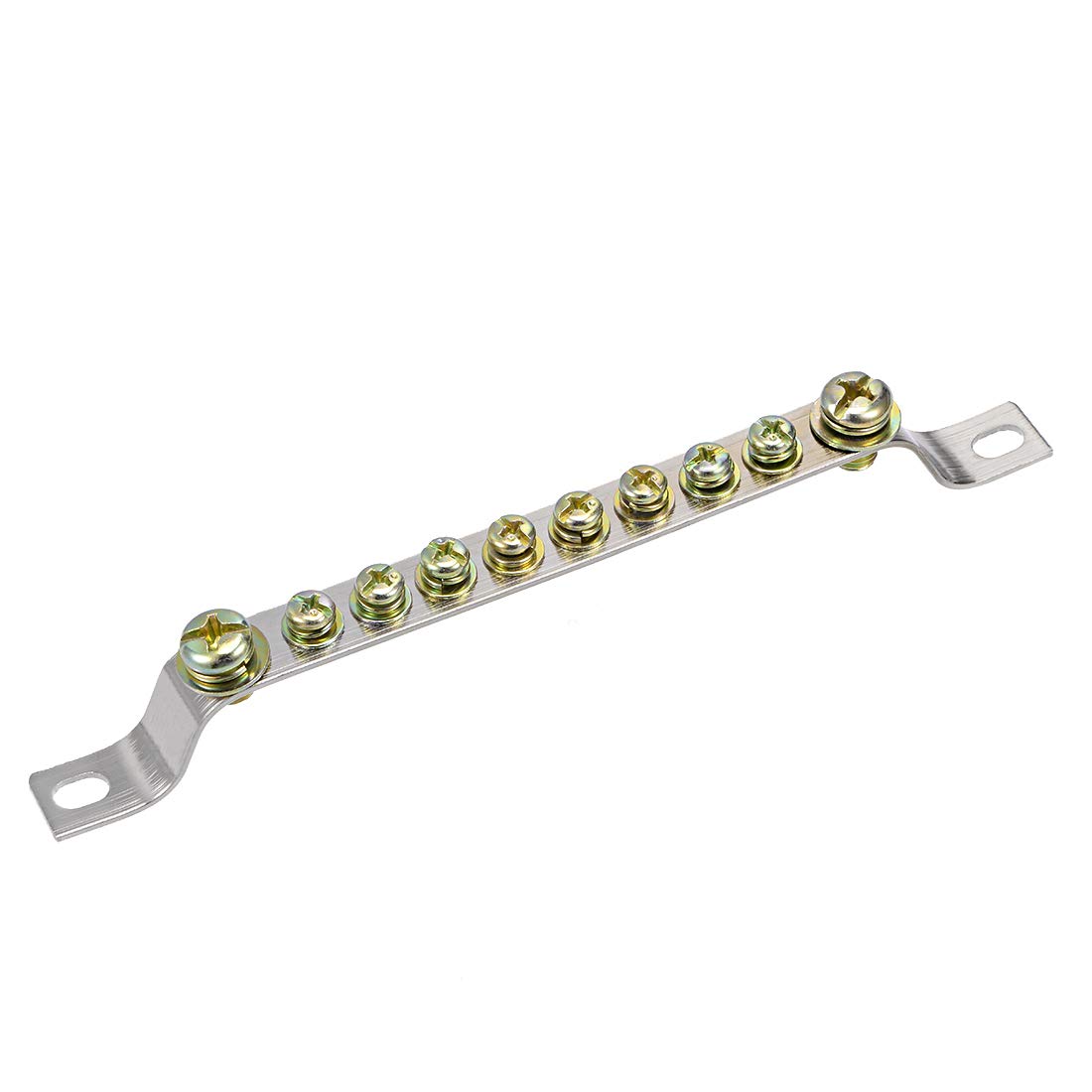 uxcell Copper Screw Terminal Block Connector Bar Single Row Ground Wire ...