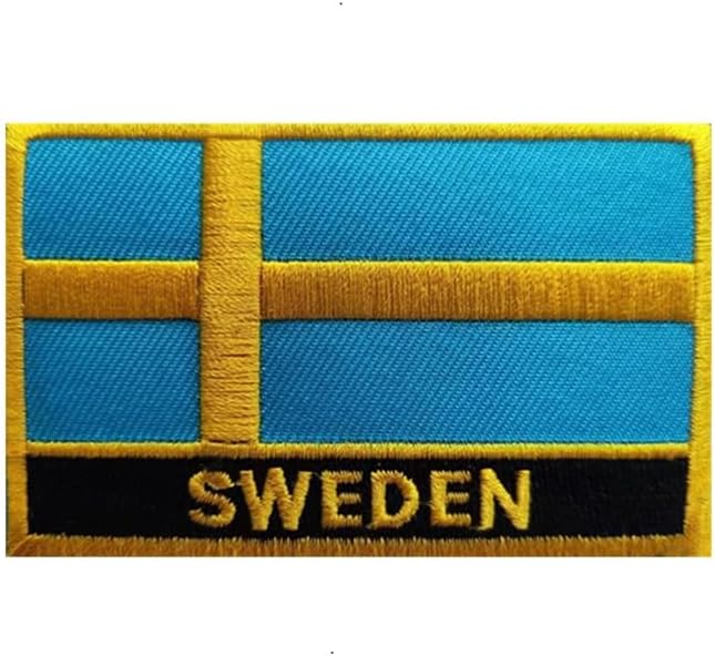 Amazon.com: Uijokdef 1 PCS Sweden Flag Patches Iron On or Sew On Embroidered Tactical Military ...