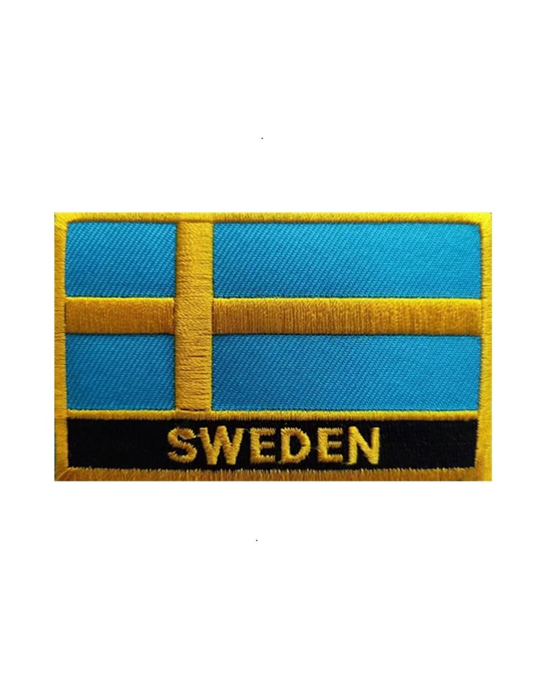 Amazon.com: Uijokdef 1 PCS Sweden Flag Patches Iron On or Sew On Embroidered Tactical Military ...