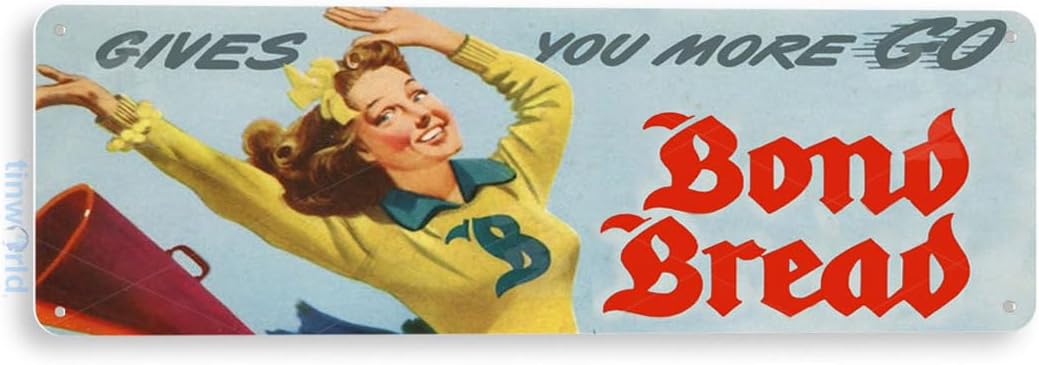 Amazon.com: Tinworld Tin Sign: Bond Bread Cheerleader Kitchen Cottage ...