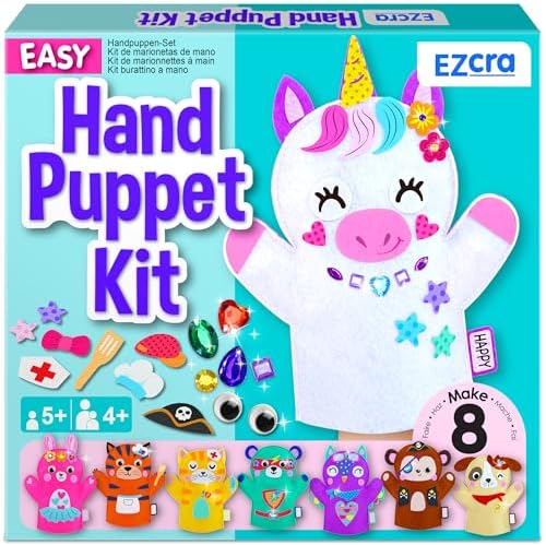 Amazon.com: EZCRA Unicorn Hand Puppet Making Kit for Kids Age 5-8 - DIY ...