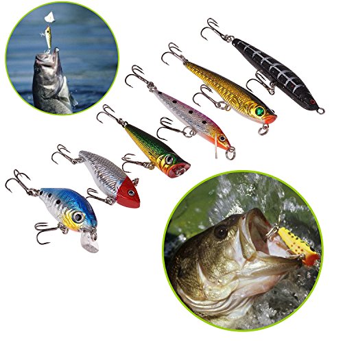 PLUSINNO Fishing Lures Baits Tackle including Crankbaits, Spinnerbaits ...