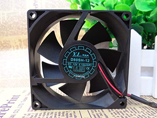Amazon.co.jp: 80mm cooling fan 8cm 12V D80SH-12 8025 80X80X25MM 0.18A ...