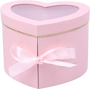 Amazon.com: Valentine’s Day Heart Shaped Flower Box with Lid,Heart ...