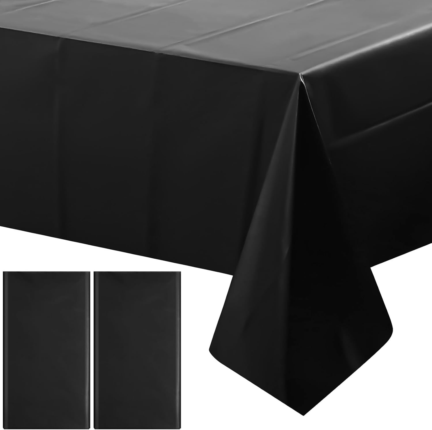 Amazon.com: 2 Pieces Black Rectangle Tablecloth, Thick & Durable ...