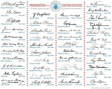 Amazon.com: American Presidents Historical Parchment with Signatures ...