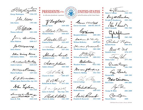 Amazon.com: American Presidents Historical Parchment with Signatures ...
