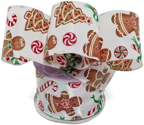 Amazon.com: Gingerbread Man Wired Christmas Ribbon - 2 1/2" x 10 Yards ...
