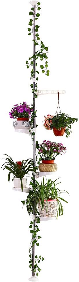 Amazon.com: Hershii 5-Layer Indoor Plant Pole Spring Tension Rod Corner ...