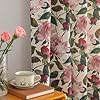 Amazon.com: ALIGOGO Pink Floral Curtains 96 Inches Long Vintage Linen ...