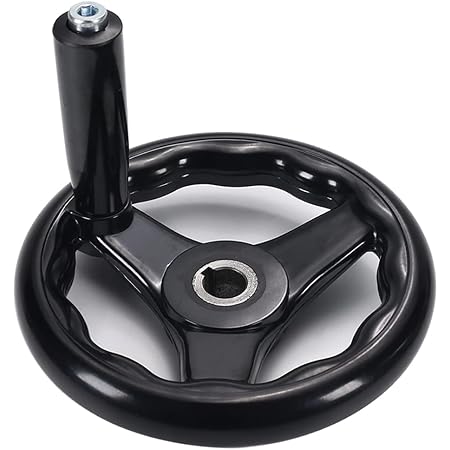 Amazon.com: Othmro 3 Spoke Hand Wheel with Revolving Handle Black Round ...