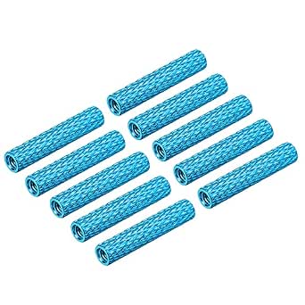 DMiotech 10 Pack M3x25mm Aluminum Knurled Spacer Standoff Round Column ...